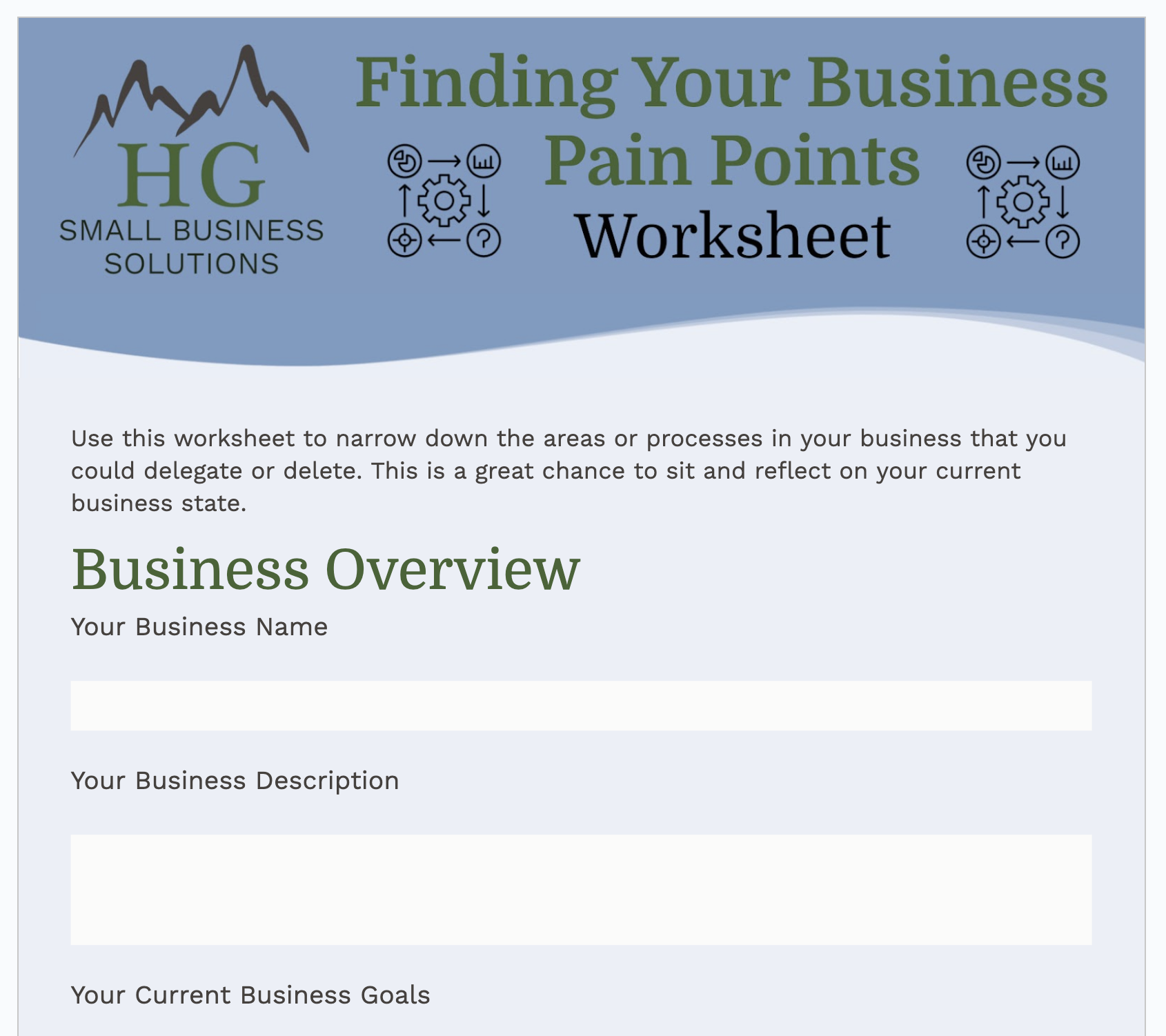 Free Worksheet - Holly Gifford Small Business Solutions